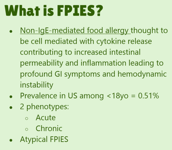 Current Approach for FPIES | gutsandgrowth