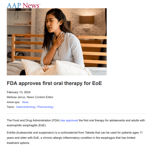 Budesonide FDA-Approved for Eosinophilic Esophagitis | gutsandgrowth